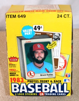 1983 (83) Fleer MLB Baseball (BB) Unopened Cello Pack (28 cards & 2 ...