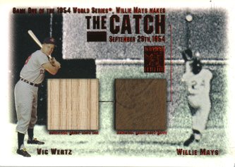 2002 Topps Tribute The Catch Dual Relic Jersey Number #MW Vic Wertz Bat ...