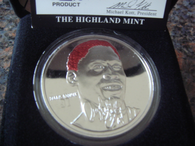 Dennis Rodman The Hyland Mint One Troy Ounce .999 Fine Silver Coin - NM-MT