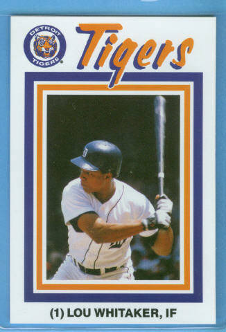1988 Tigers Pepsi/Kroger #1 Lou Whitaker - NM-MT - Baseball Card ...