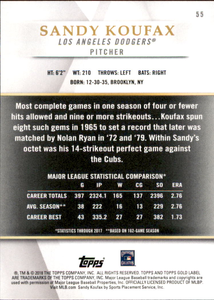 B3693- 2018 Topps Gold Label Baseball Cards 1-100 -You Pick- 15+ FREE ...