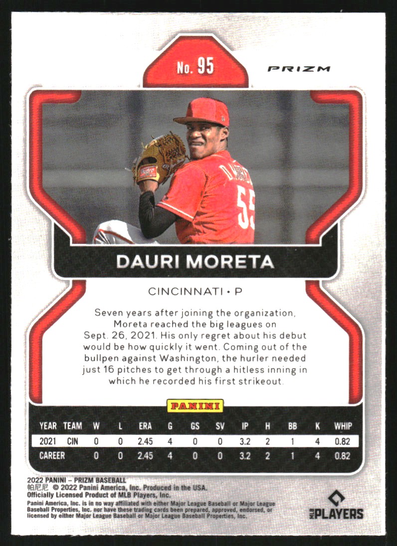 2022 Panini Prizm Prizms White Wave #95 Dauri Moreta - NM-MT