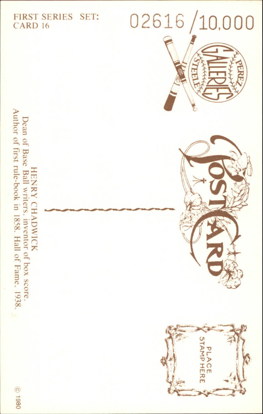 1980-02 Perez-Steele Hall of Fame Postcards #16 Henry Chadwick - NM