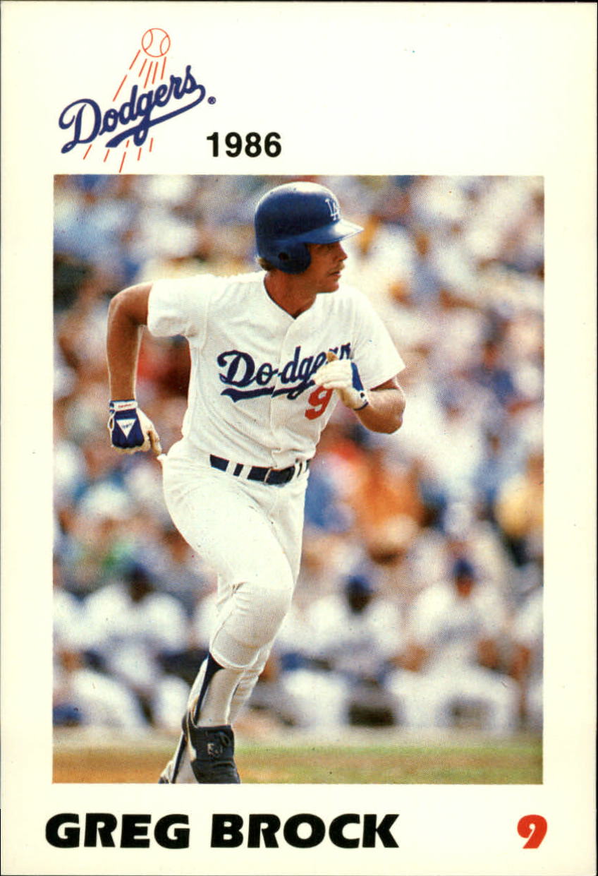 1986 Dodgers Police #9 Greg Brock - . Oversized. - NM-MT