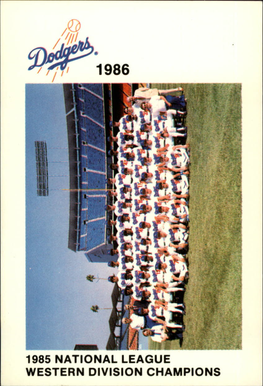1986 Dodgers Police #NNO Team Photo/(Checklist back) - . Oversized. - NM-MT