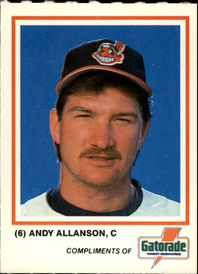 1987 Indians Gatorade #6 Andy Allanson - EX-MT