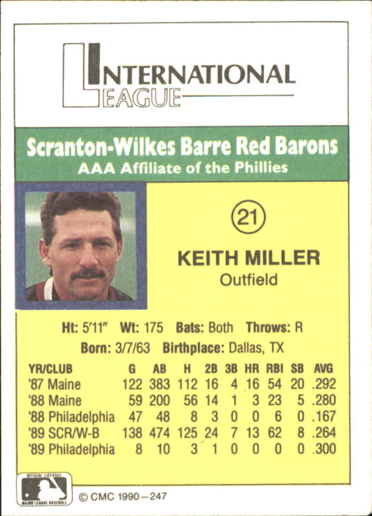1990 CMC #247 Keith Miller - From Factory Sealed Box - MINT