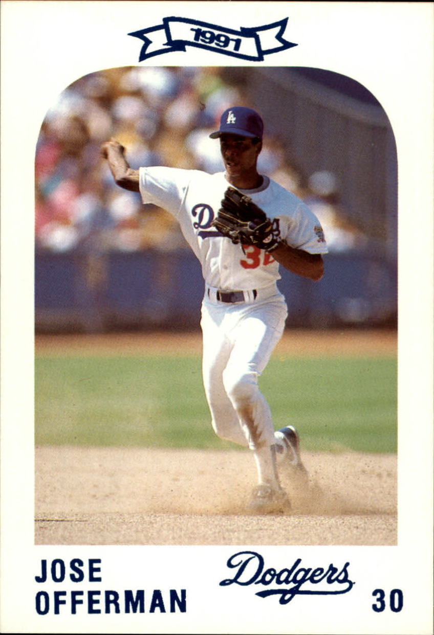 1991 Dodgers Police #30 Jose Offerman - Oversized card about 3X4 - NM-MT