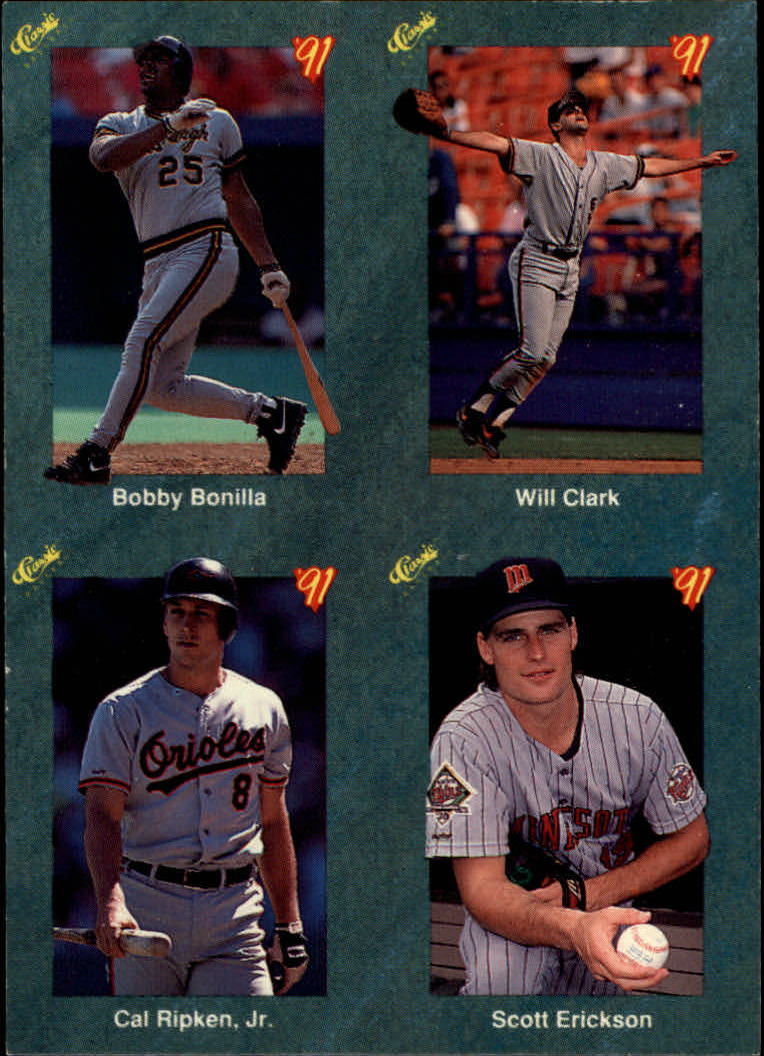 1991 Classic III #NNO 4-in-1 Card - Cal Ripken Will Clark Bobby Bonilla ...