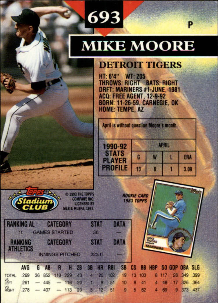 1993 Stadium Club #693 Mike Moore - NM-MT