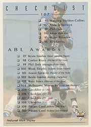 1993-94 Australian Futera #107 Checklist 73-110/Simon Sheldon-Collins ...