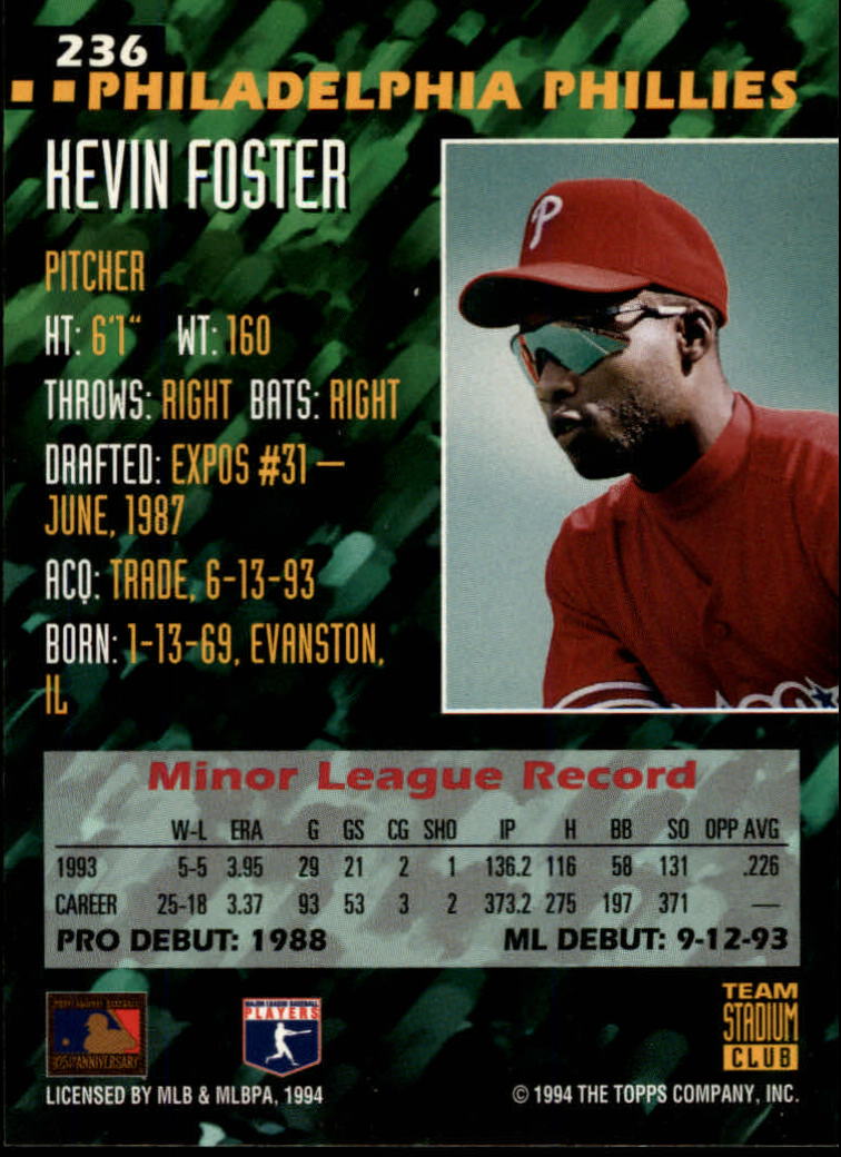 1994 Stadium Club Team #236 Kevin Foster - NM-MT