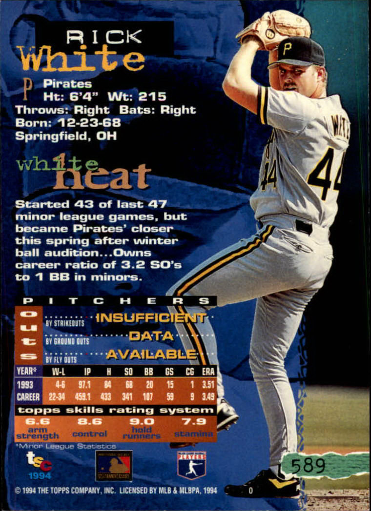 1994 Stadium Club #589 Rick White RC - ROOKIE - NM-MT