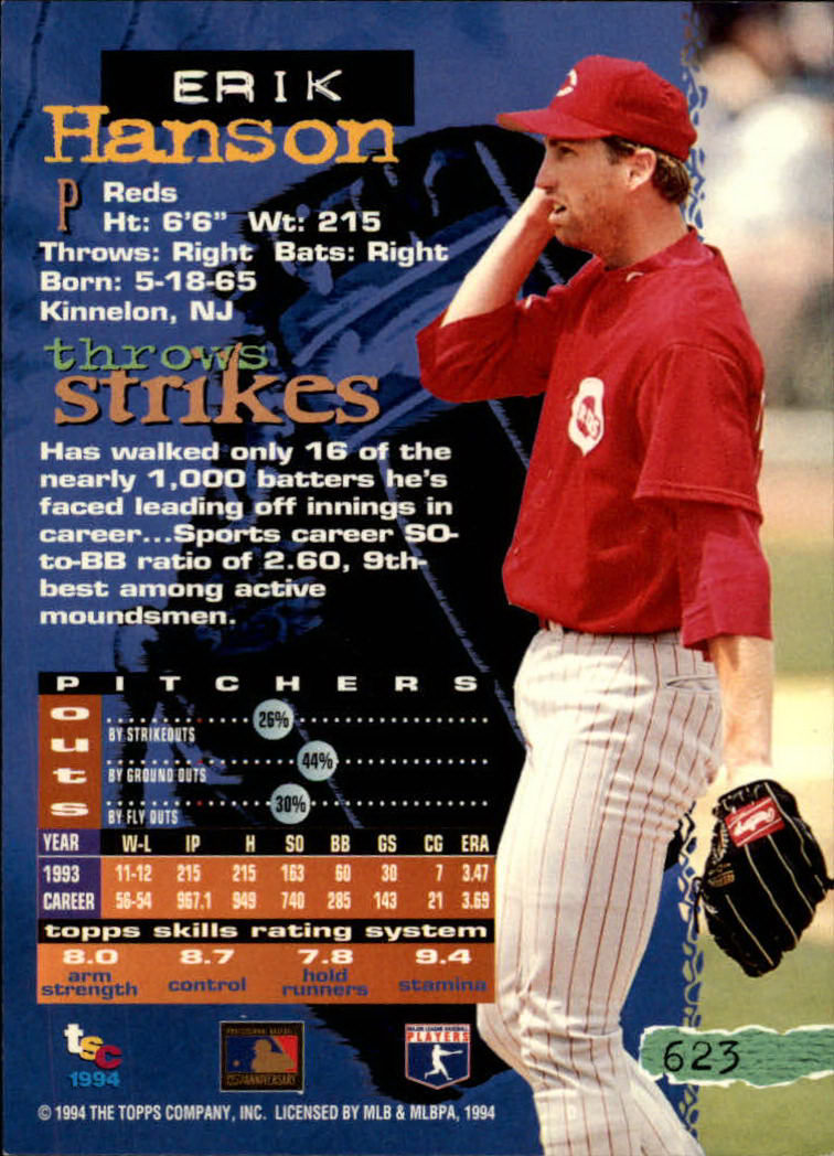 1994 Stadium Club #623 Erik Hanson - NM-MT