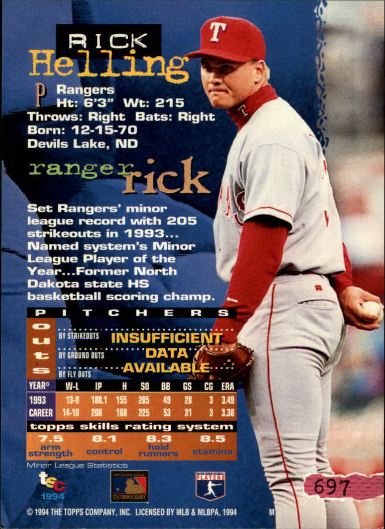1994 Stadium Club #697 Rick Helling - NM-MT