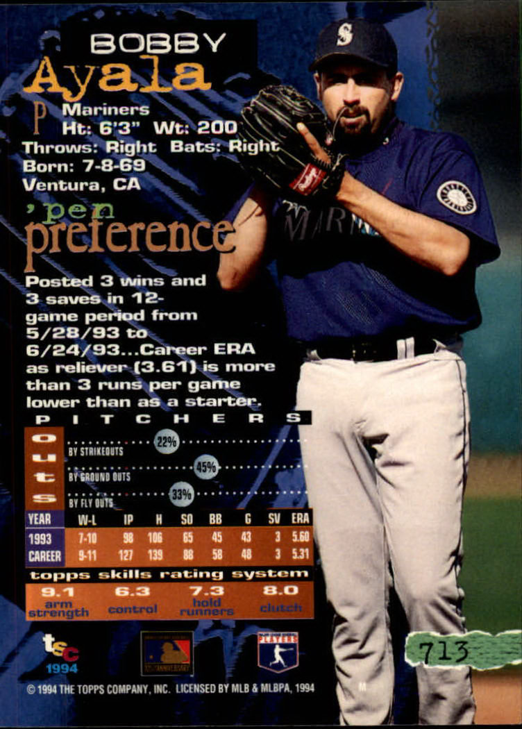 1994 Stadium Club #713 Bobby Ayala - NM-MT