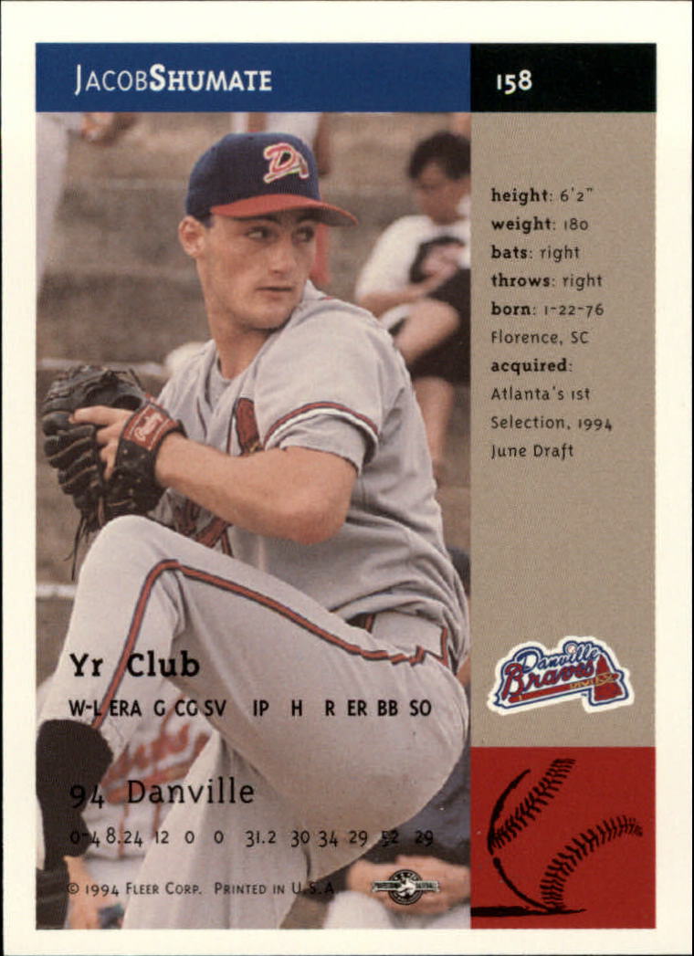 1994-95 Excel #158 Jacob Shumate - NM-MT