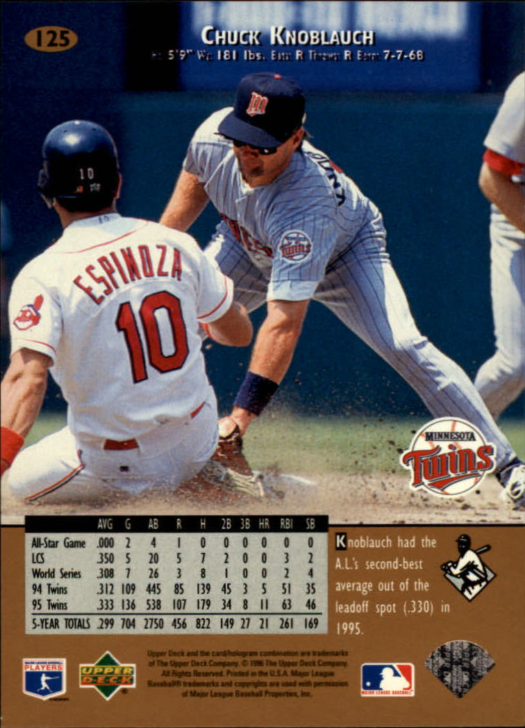 1996 Upper Deck #125 Chuck Knoblauch - NM-MT
