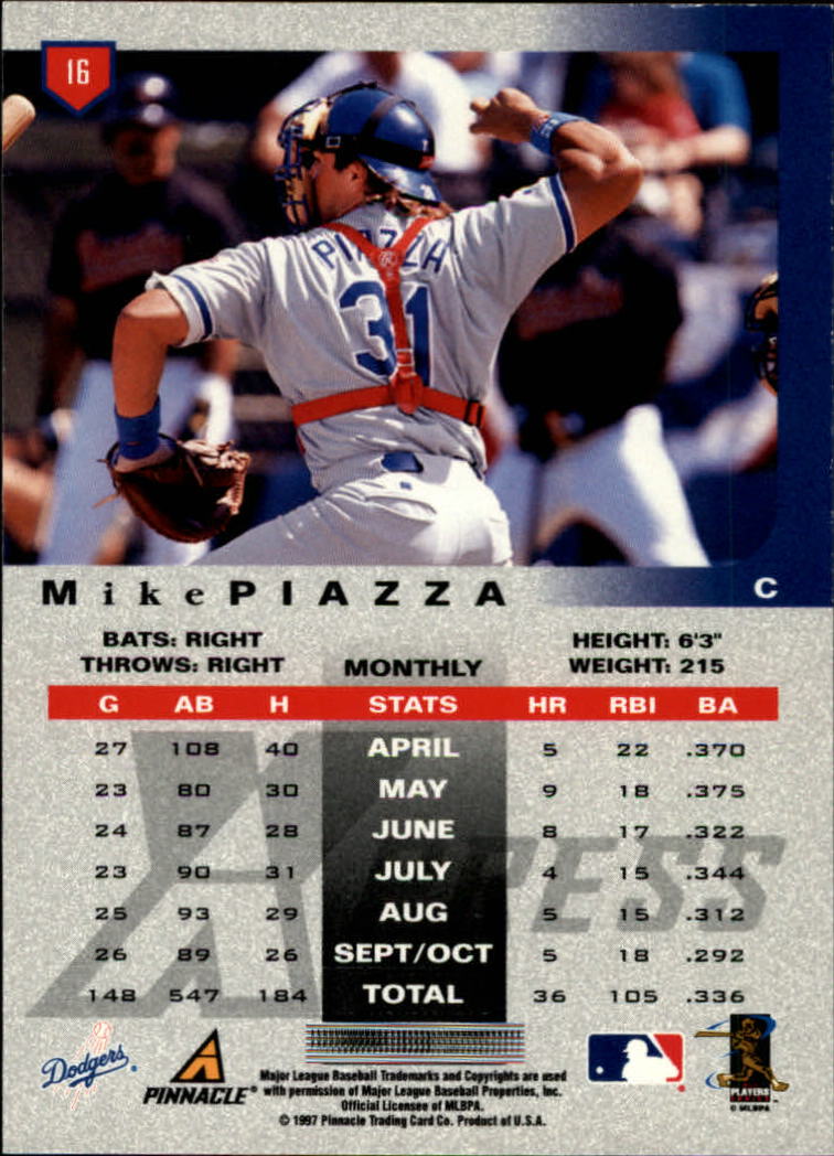 1997 Pinnacle X-Press #16 Mike Piazza - NM-MT