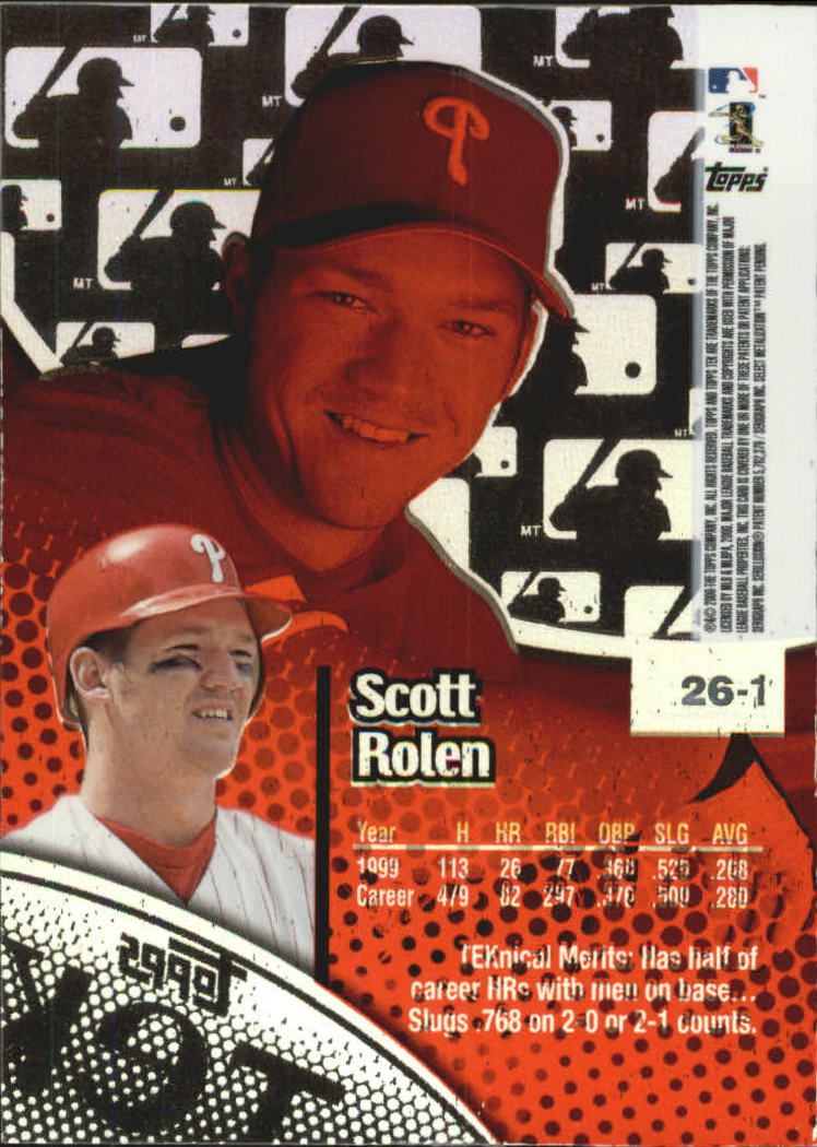 2000 Topps Tek Pattern 1 #26 Scott Rolen - NM-MT