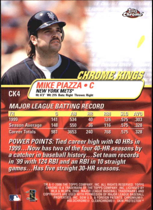 2000 Topps Chrome Kings #CK4 Mike Piazza - NM-MT