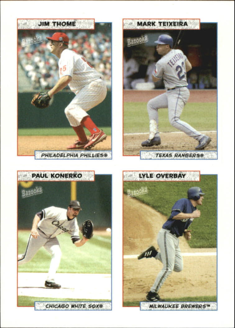 2005 Bazooka 4 on 1 Stickers #4 Jim Thome/Mark Teixeira/Paul Konerko ...