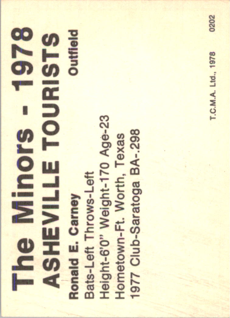 1978 Asheville Tourists TCMA #4 Ron Carney - NM-MT - Card Gallery ...