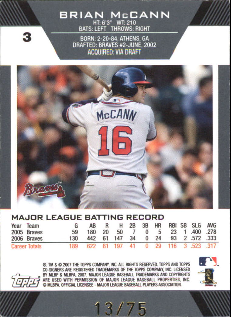 2007 Topps Co-signers Hyper Silver Red #3a Brian Mccann W Jeff