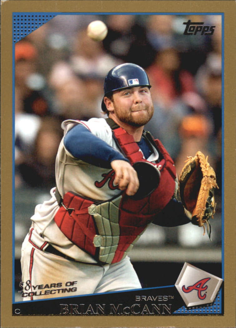 2009 Topps Gold Border #80 Brian McCann - NM-MT