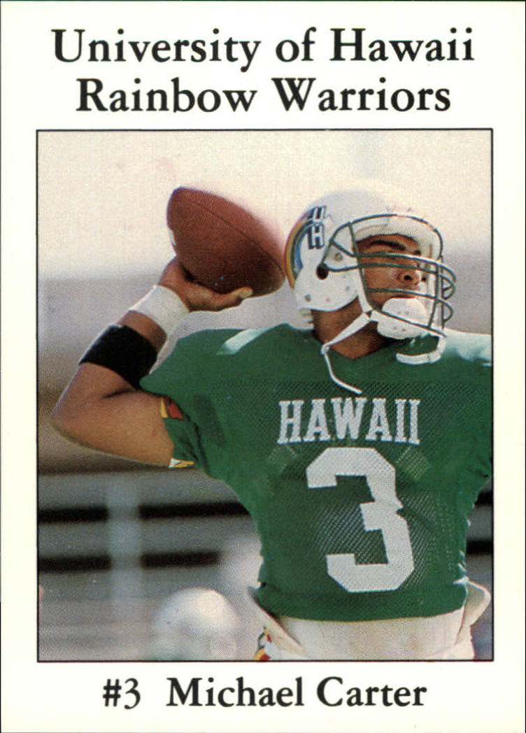 1990 Hawaii #6 Michael Carter 3 QB - NM-MT