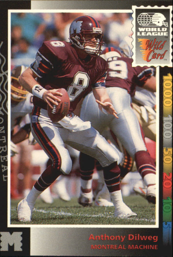 1992 Wild Card WLAF #6 Anthony Dilweg - NM-MT