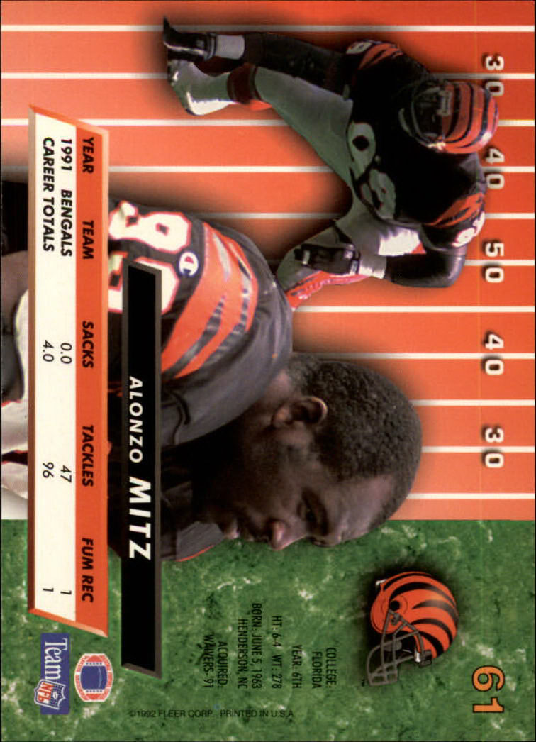 1992 Ultra #61 Alonzo Mitz RC - NM-MT
