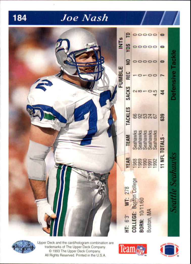 1993 Upper Deck #184 Joe Nash - NM-MT