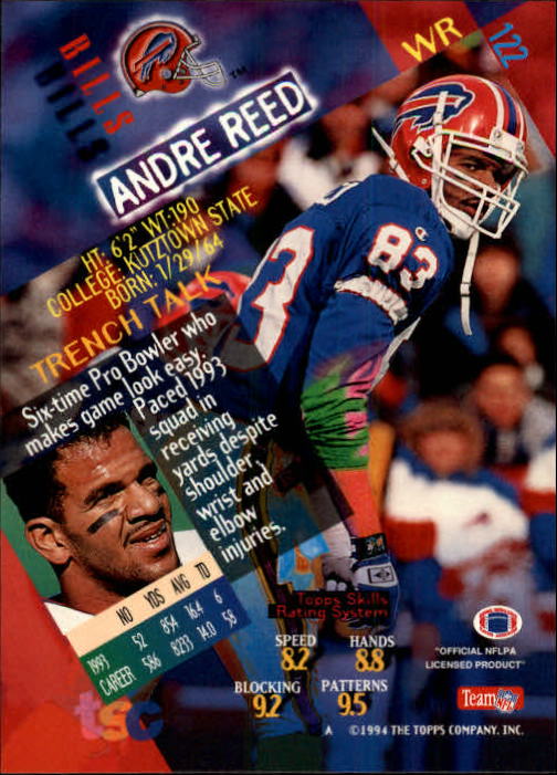 1994 Stadium Club #122 Andre Reed - NM-MT