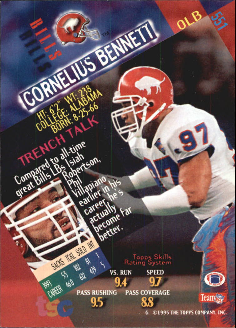 1994 Stadium Club First Day #551 Cornelius Bennett - NM-MT