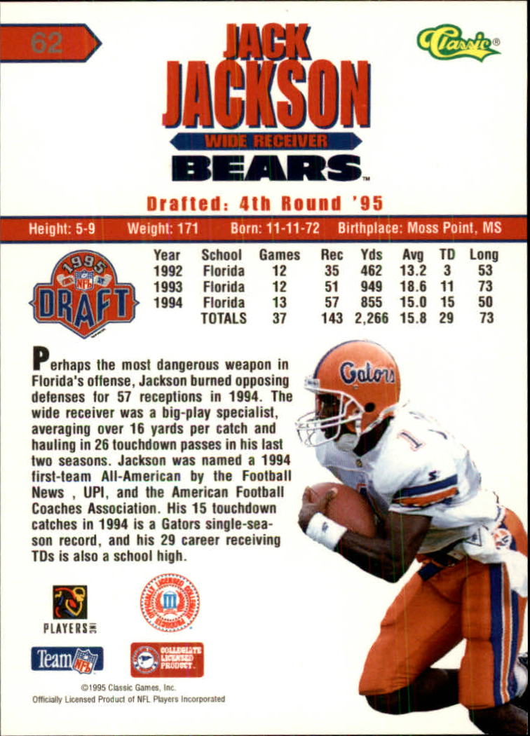 1995 Classic NFL Rookies #62 Jack Jackson - NM-MT