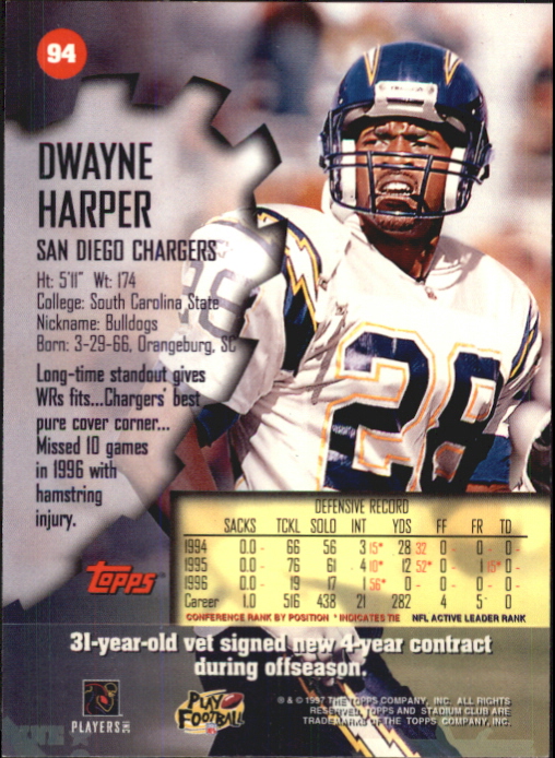 1997 Stadium Club One of a Kind #94 Dwayne Harper - NM-MT+