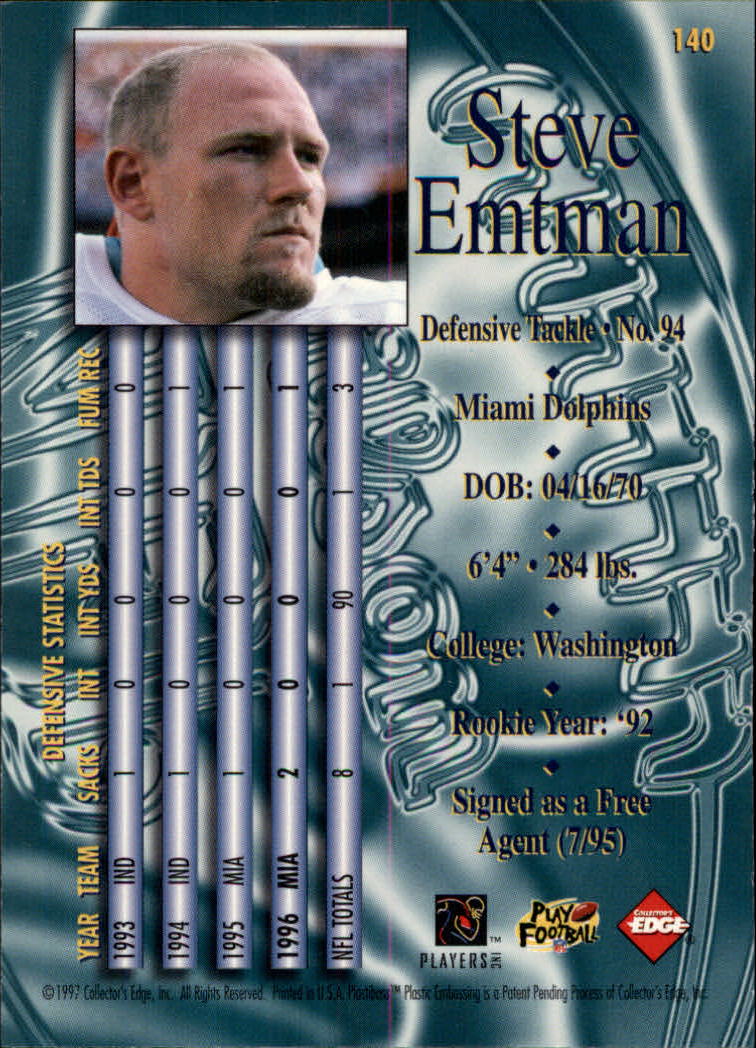 1997 Collector's Edge Masters #140 Steve Emtman - NM-MT