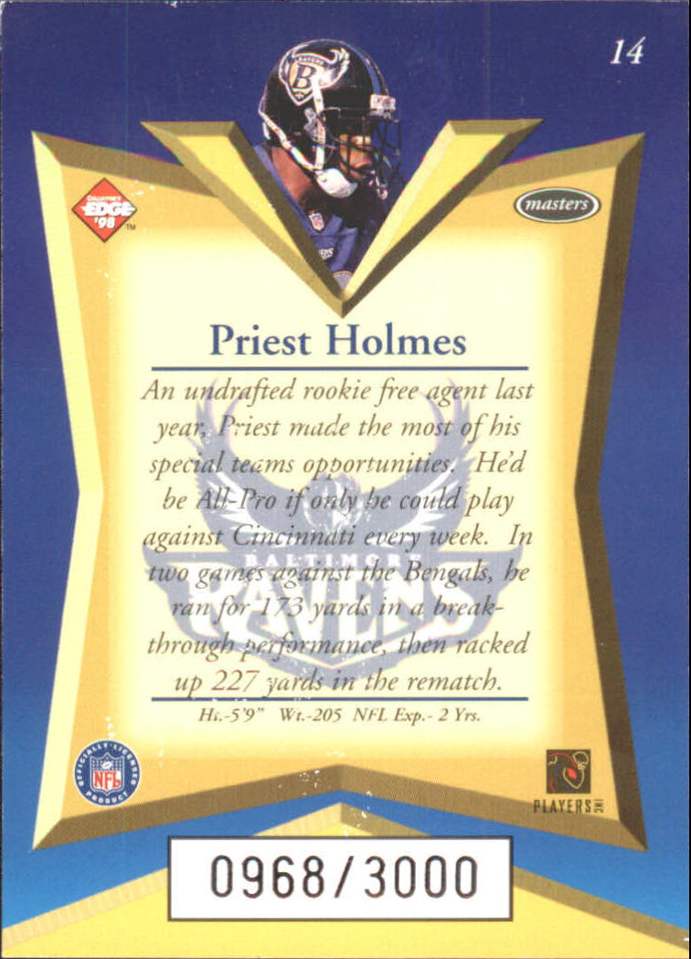 1998 Collector's Edge Masters 50-point #14 Priest Holmes - NM-MT