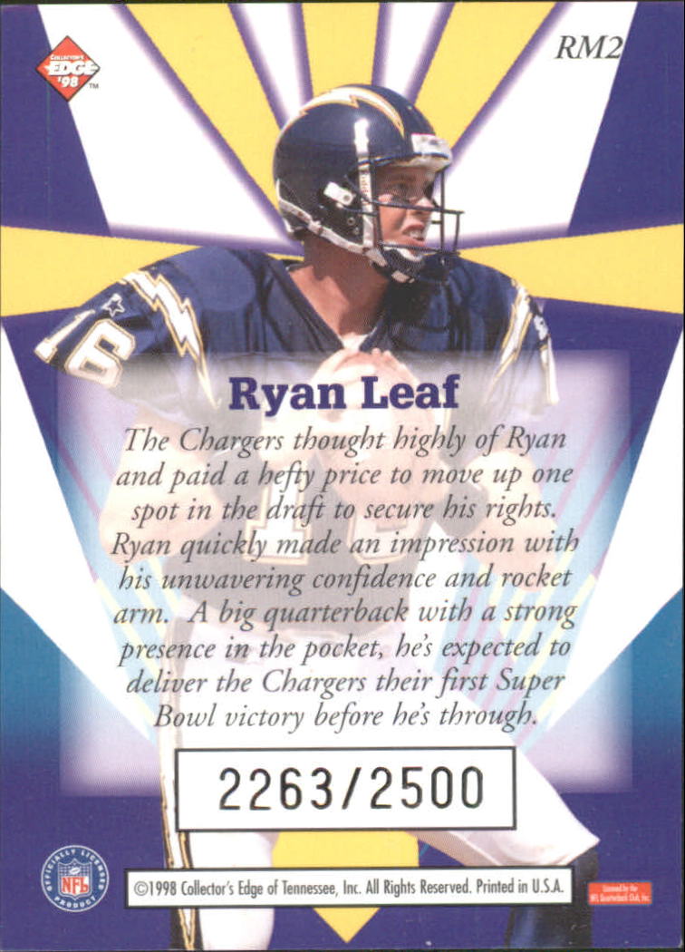 1998 Collector's Edge Masters Rookie Masters #RM2 Ryan Leaf - NM-MT