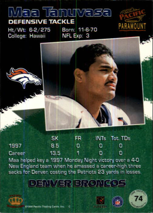 1998 Paramount Silver #74 Maa Tanuvasa - NM-MT