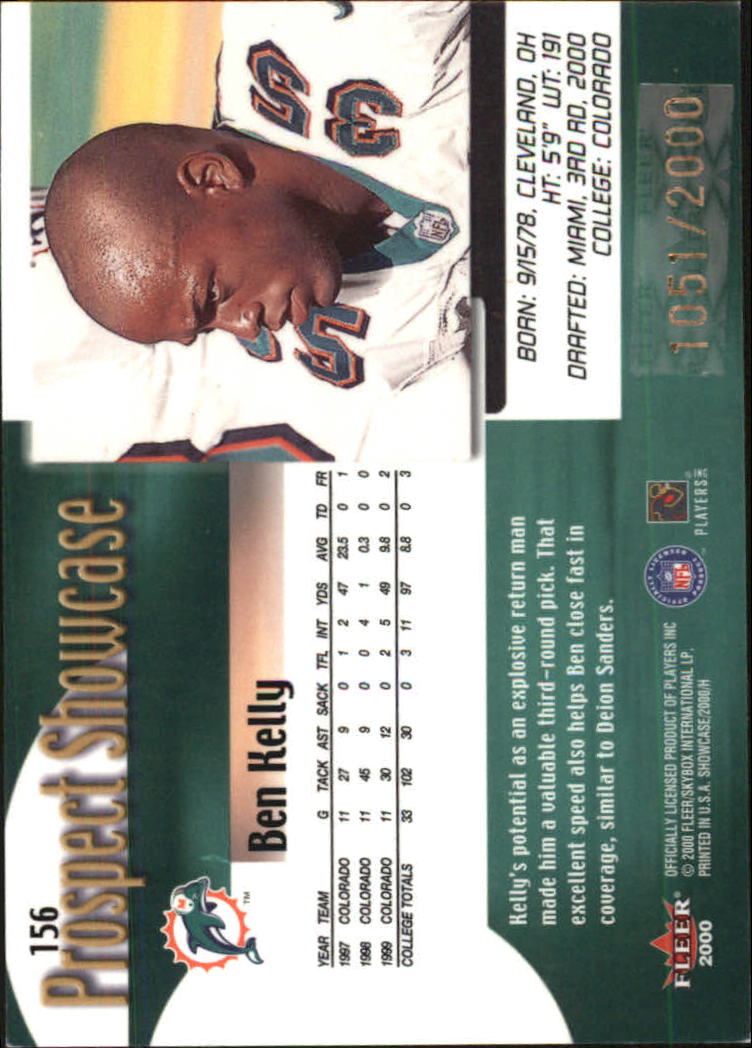 2000 Fleer Showcase #156 Ben Kelly RC - NM-MT - Jim & Steve's ... 2000 Fleer Showcase #156 Ben Kelly RC - NM-MT - Jim & Steve's ...