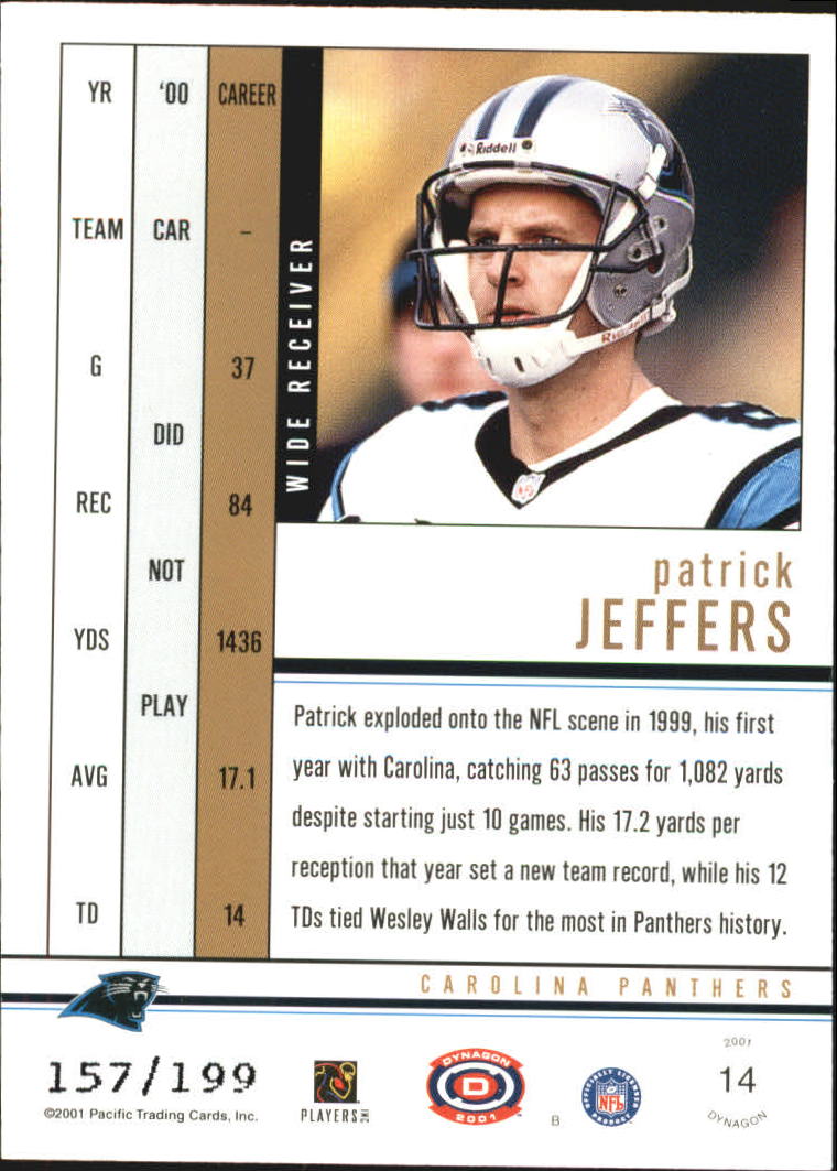 2001 Pacific Dynagon Retail Silver #14 Patrick Jeffers - NM-MT