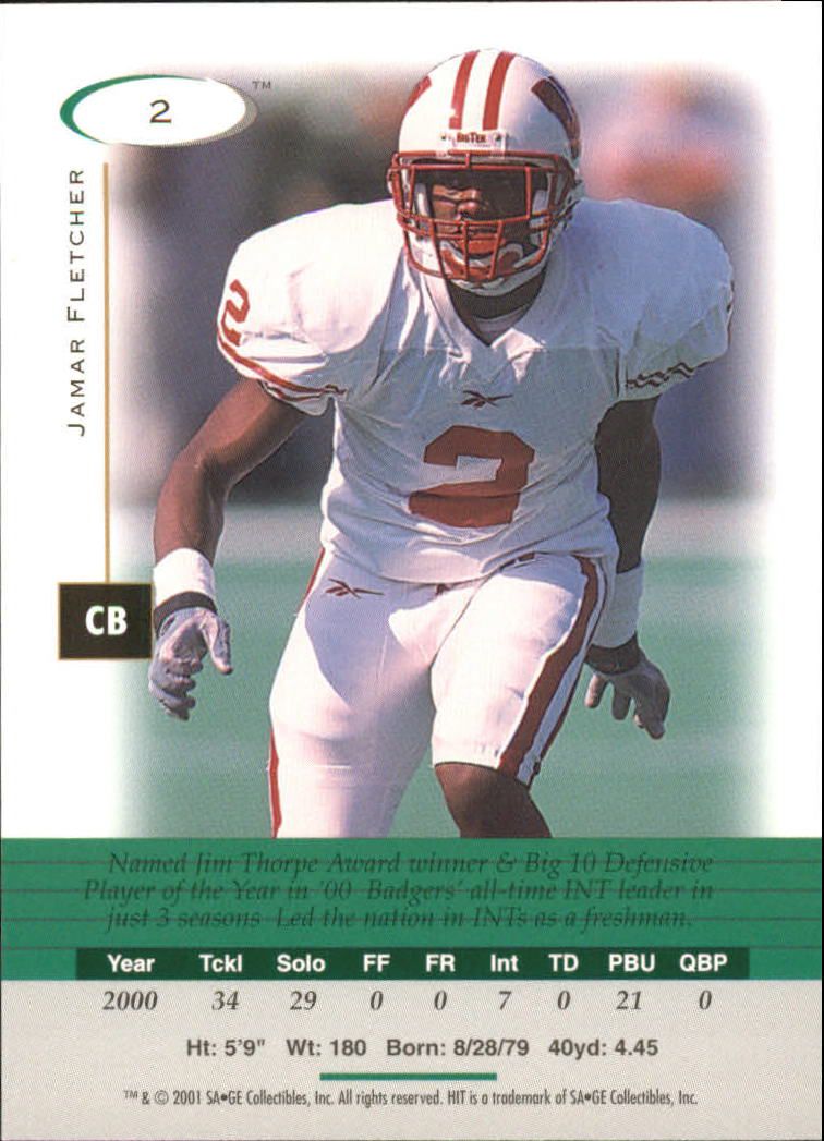 2001 SAGE HIT #2 Jamar Fletcher - NM-MT