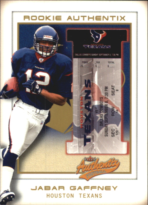 2002 Fleer Authentix Second Row #106 Jabar Gaffney - NM-MT