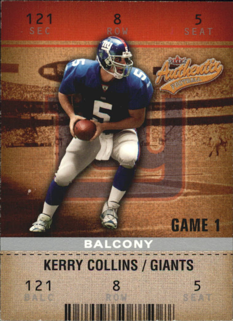 2003 Fleer Authentix Balcony #8 Kerry Collins - NM-MT