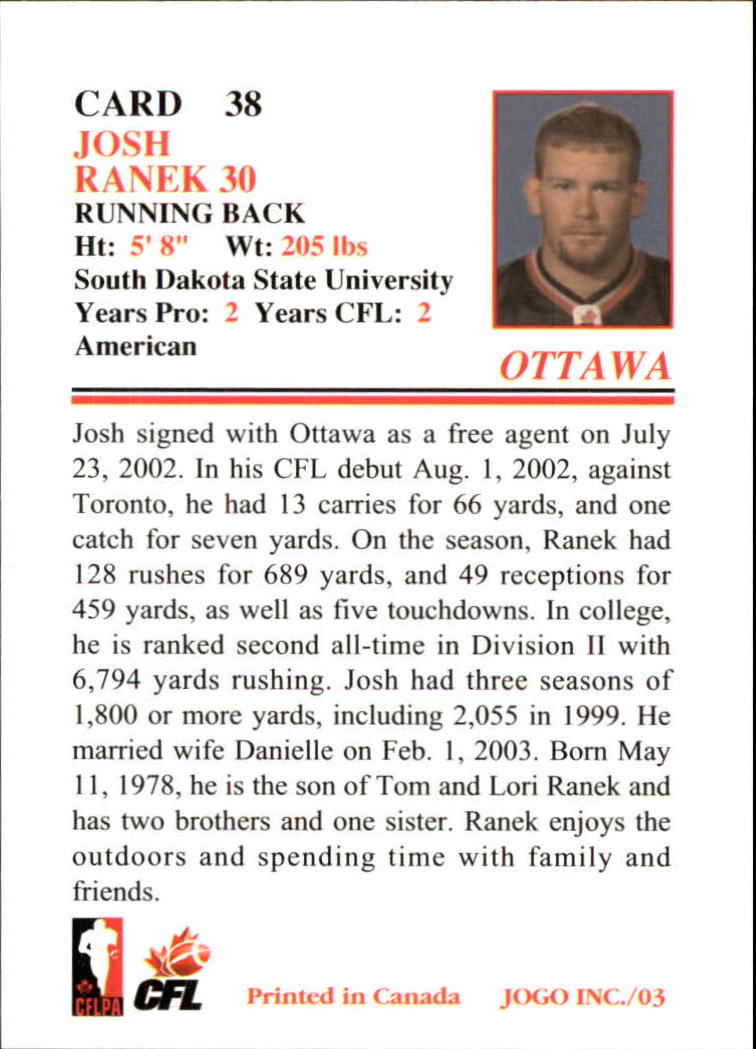 2003 JOGO #38 Josh Ranek - NM-MT