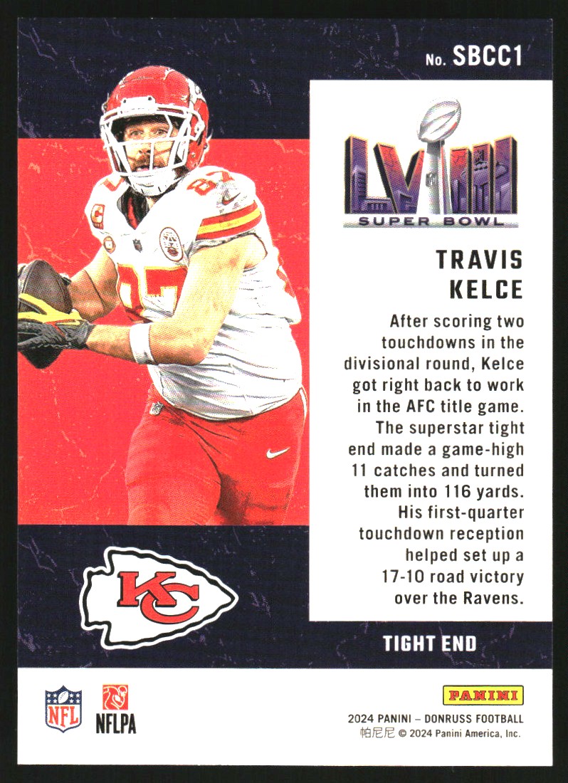 2024 Donruss Road to the Super Bowl Conference Championship #1 Travis ...