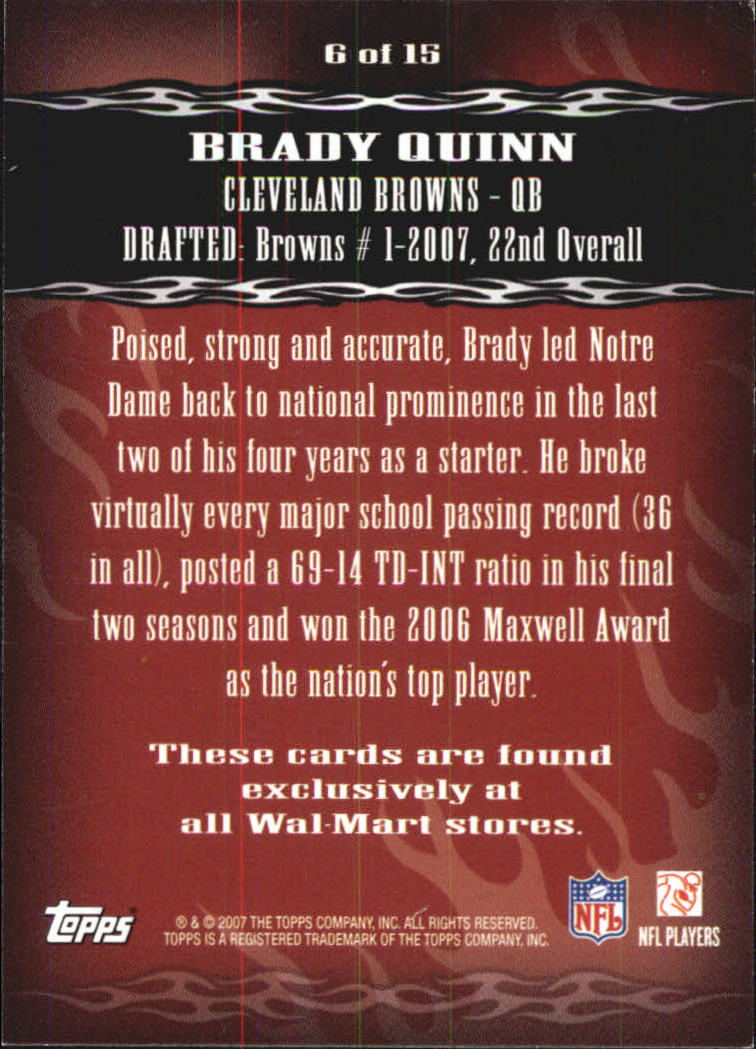 A0847- 2007 Topps Football Card Inserts +Parallels -You Pick- 10+ FREE ...