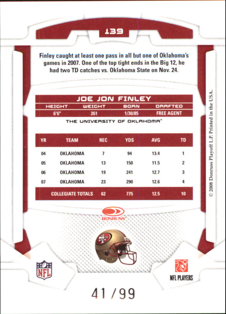 2008 Leaf Rookies and Stars Longevity Parallel Silver Holofoil #139 Joe ...